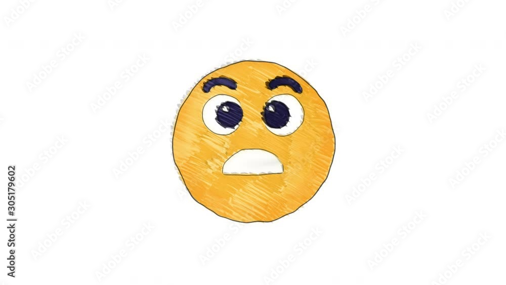Stop motion animation of marker drawn Angry emoji on a whiteboard ...