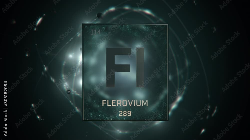 Flerovium as Element 114 of the Periodic Table. Seamlessly looping 3D ...