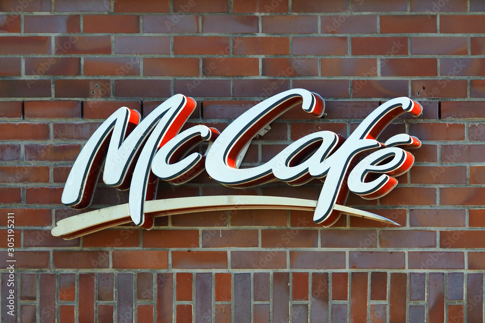 Frankfurt (Oder), Germany - June, 2019: Logo Mc Cafe. McCafe is a ...