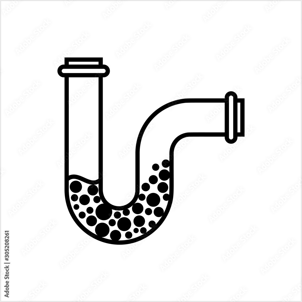 Clogged Pipe Icon, Blocked Drain Stock Vector | Adobe Stock
