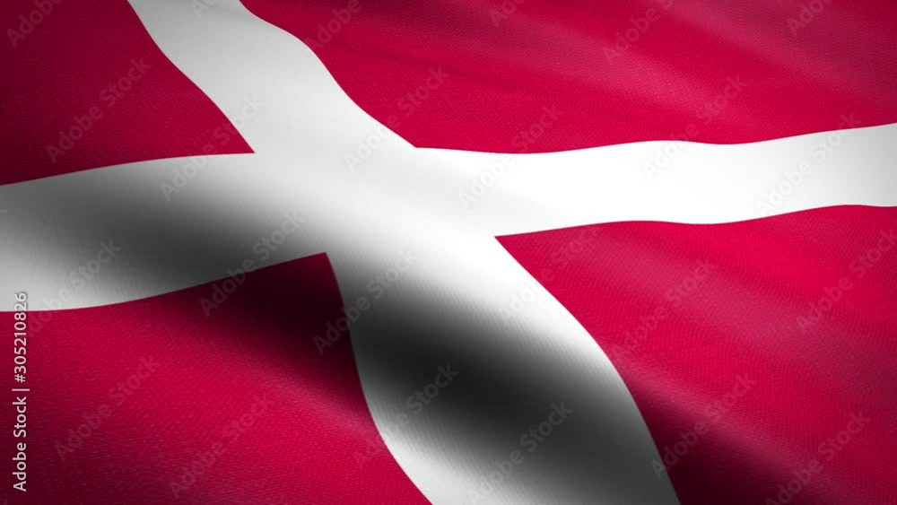 Flag of Denmark. Waving flag with highly detailed fabric texture ...