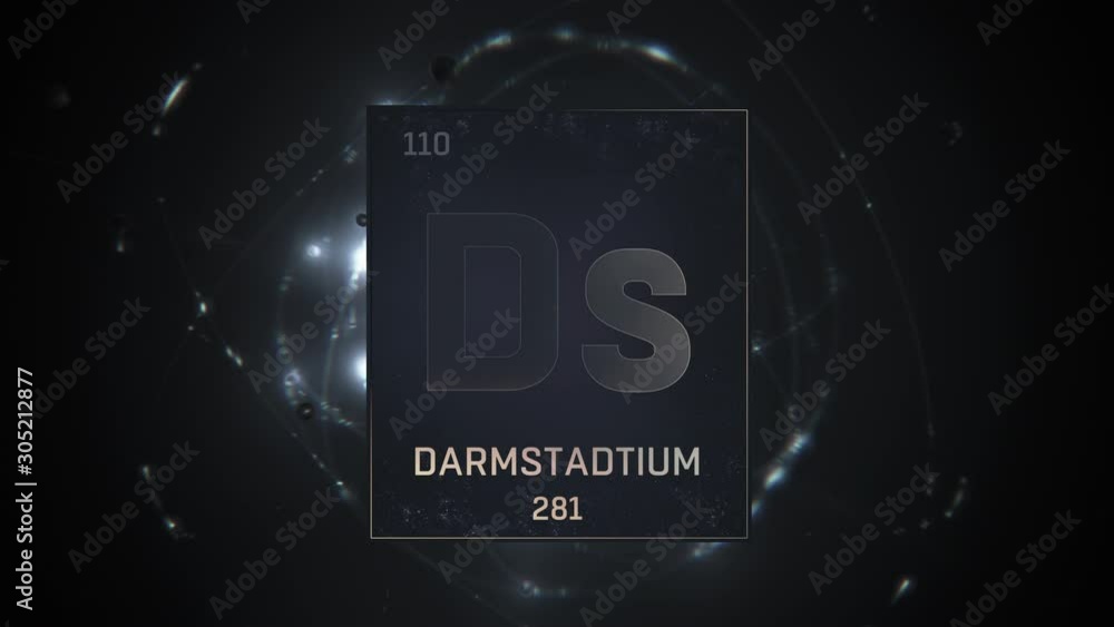Darmstadtium as Element 110 of the Periodic Table. Seamlessly looping ...