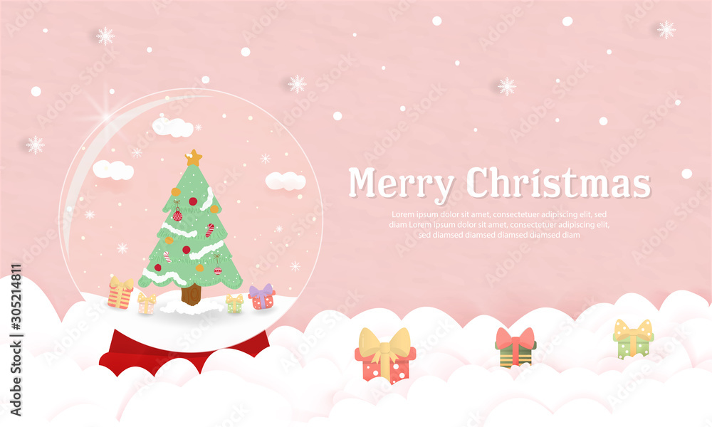 Pink Merry Christmas Wallpaper