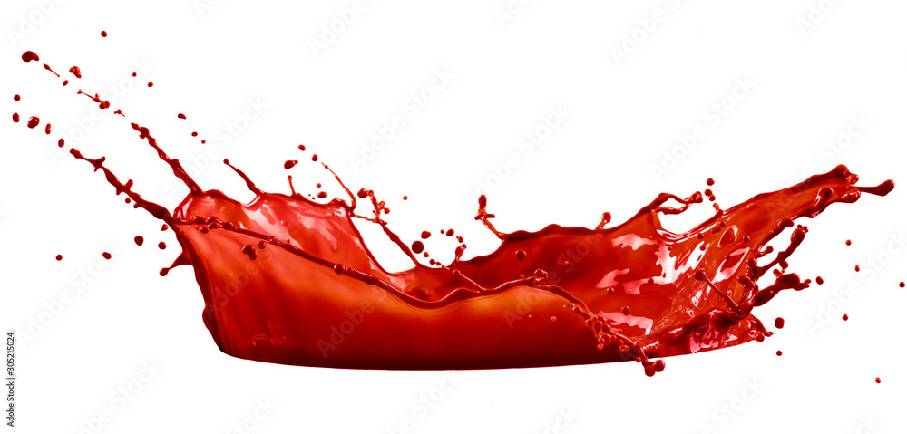 red paint splash isolated on white background Stock Photo | Adobe Stock