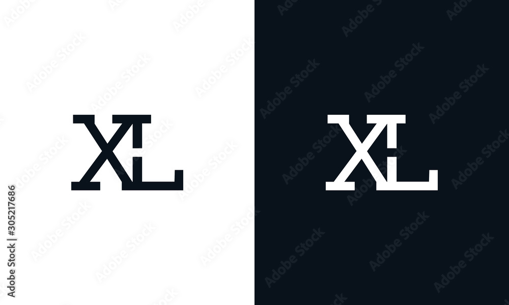 Line art letter XL logo. This logo icon incorporate with two letter in ...