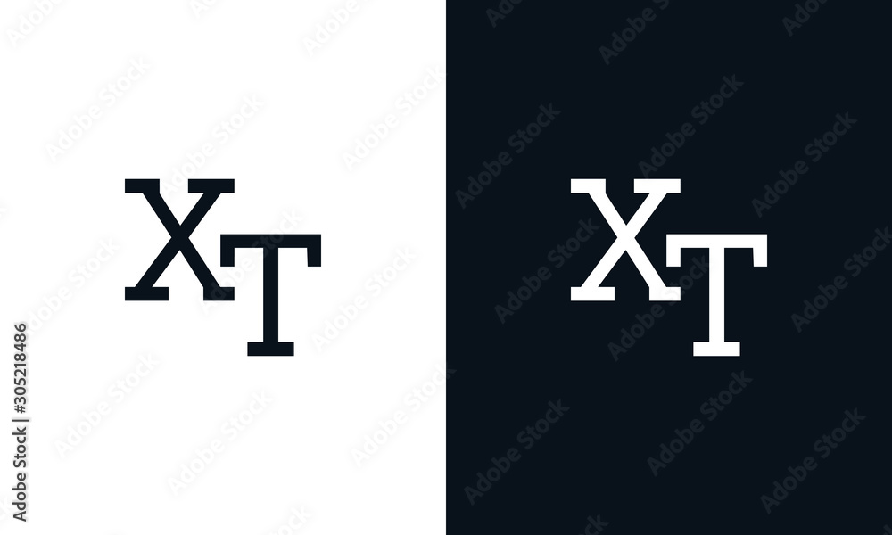 Line art letter XT logo. This logo icon incorporate with two letter in ...