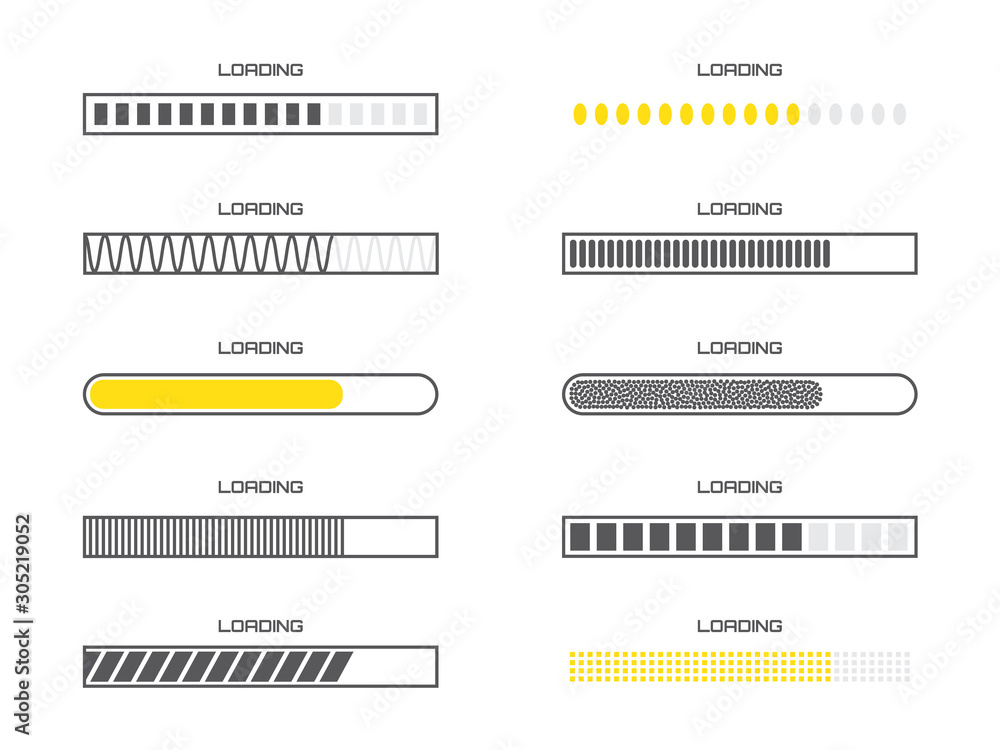 Download Progress, Loading Bar Icon Collection, Downloading Symbols ...