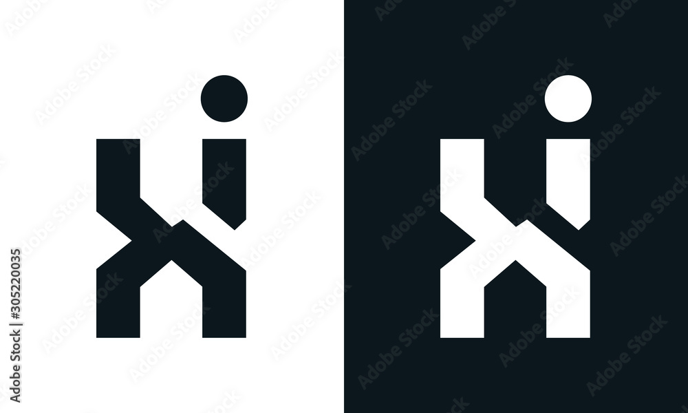 Modern abstract letter XI logo. This logo icon incorporate with two ...