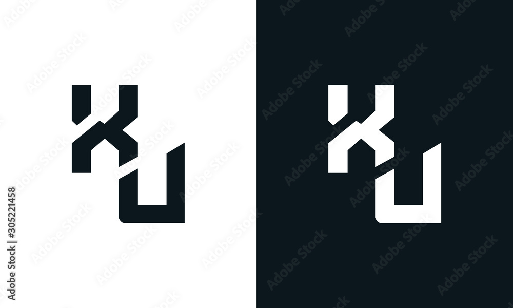 Modern abstract letter XU logo. This logo icon incorporate with two ...