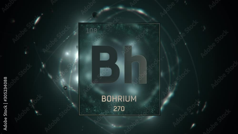Vidéo Stock Bohrium as Element 107 of the Periodic Table. Seamlessly ...