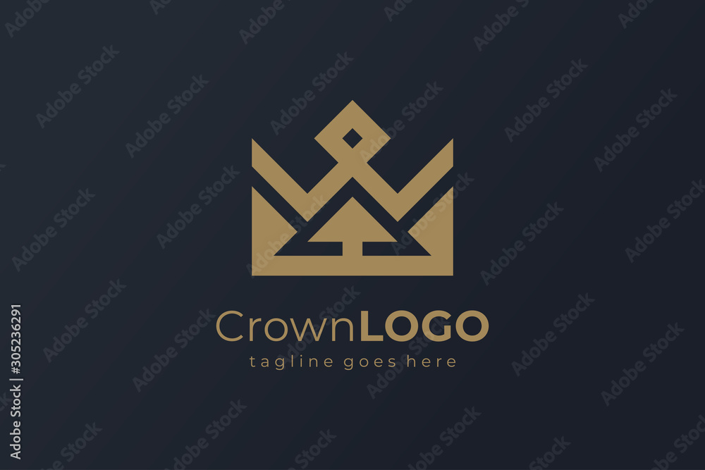 Vektorová grafika „Abstract Geometric Crown Logo. Royal King or Queen ...