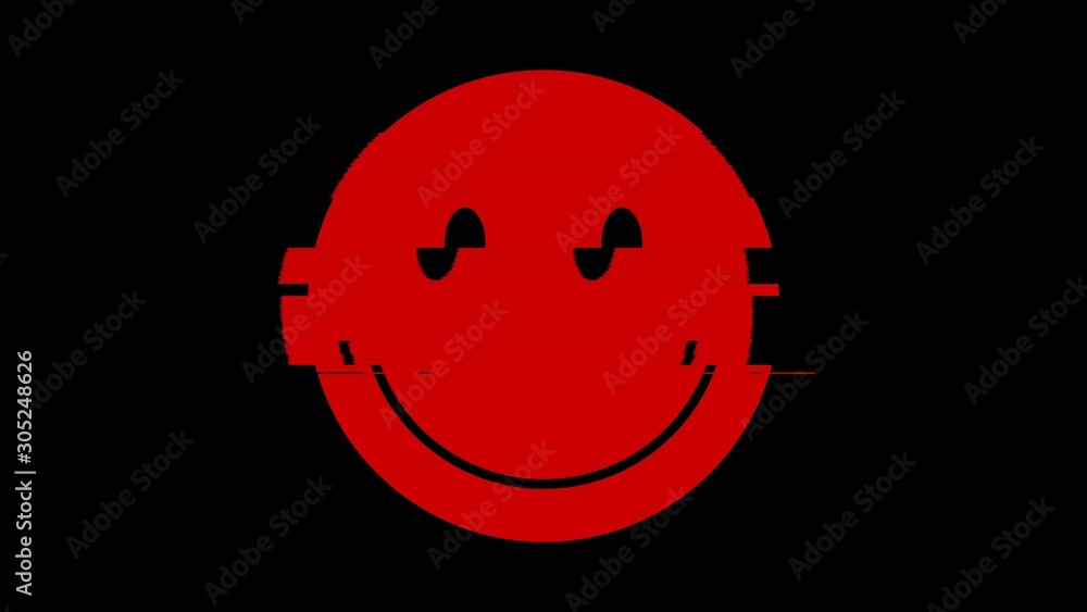 A smile icon representing a funny red happy smiling face, but with a ...