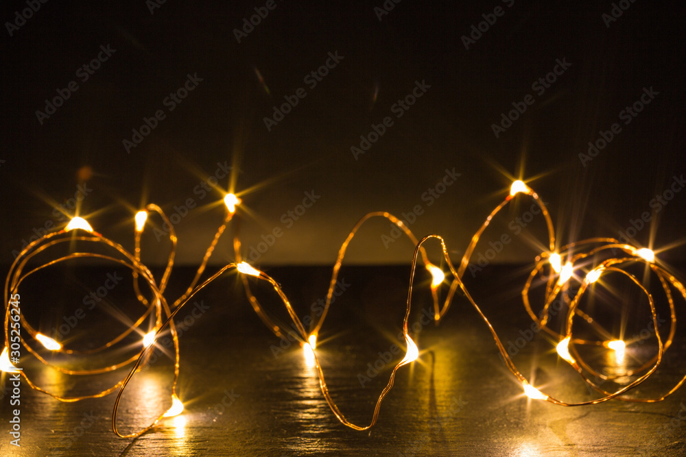 coil of wire with led fairy lights Stock Photo | Adobe Stock