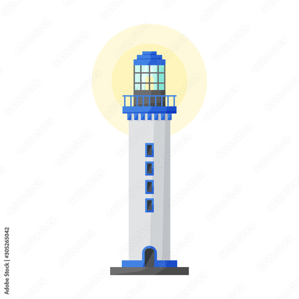 Lighthouse vector icon.Cartoon vector icon isolated on white background ...