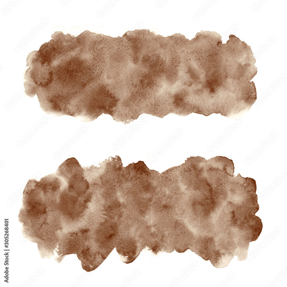 Coffee, chocolate brown color watercolor rectangle background, frame ...
