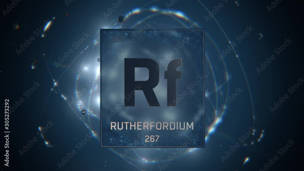Rutherfordium as Element 104 of the Periodic Table. Seamlessly looping ...