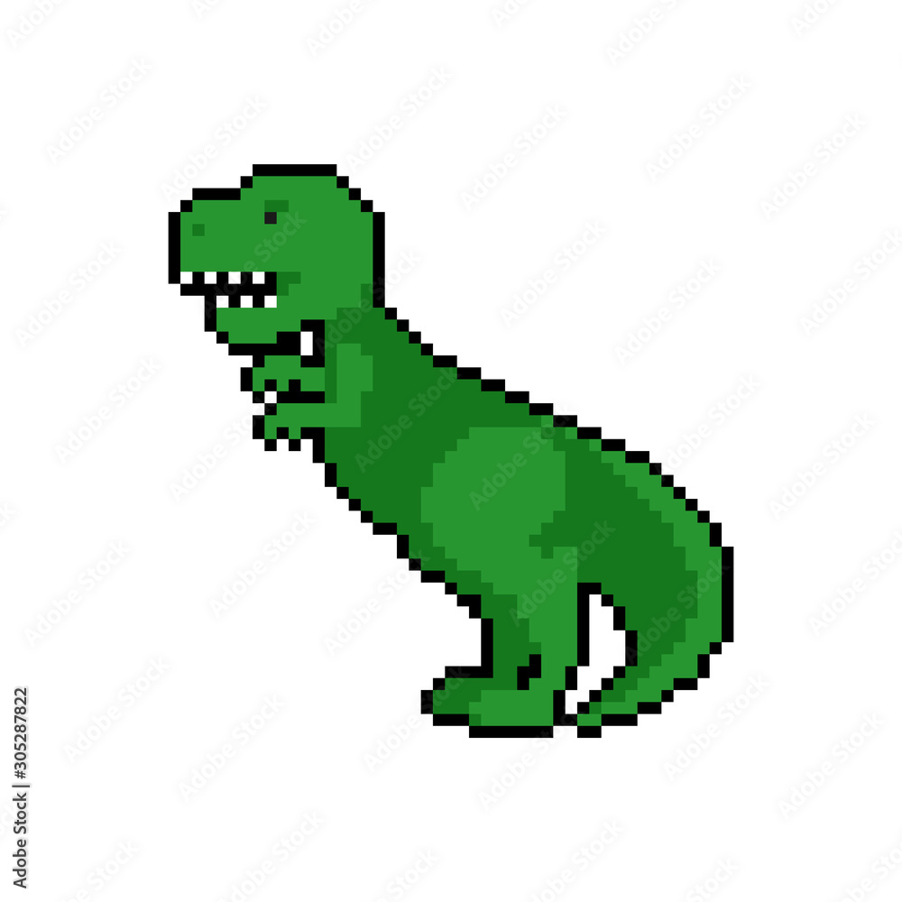 Tyrannosaurus pixel art. Dino 8 bit. Dinosaur Pixelate. vector ...