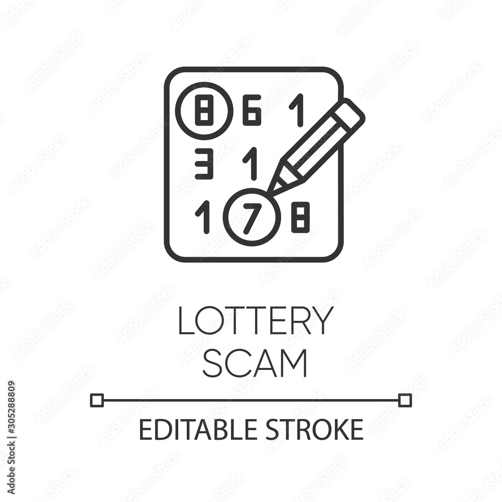 Lottery scam linear icon. Advance-fee fraud. Sweepstake contest. Prize ...