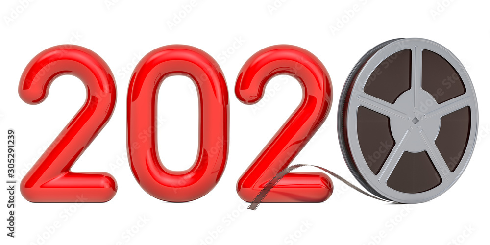 2020 cinema concept, 3D rendering Stock Illustration | Adobe Stock