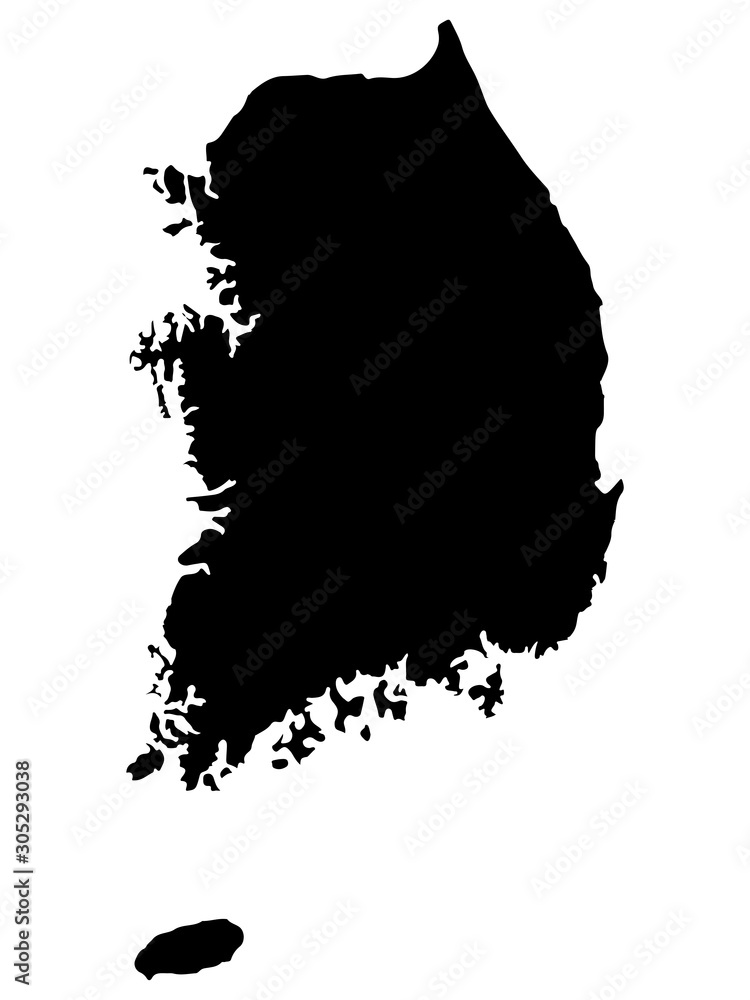 South Korea Map silhouette Vector Stock Vector | Adobe Stock