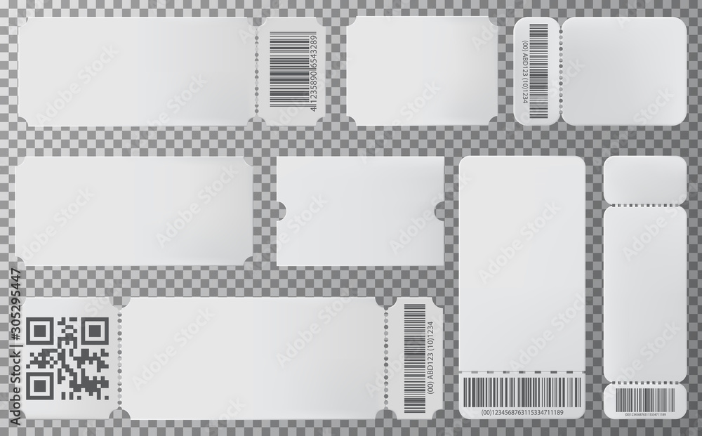 Empty ticket template for movie, concert, showing, sports, party ...
