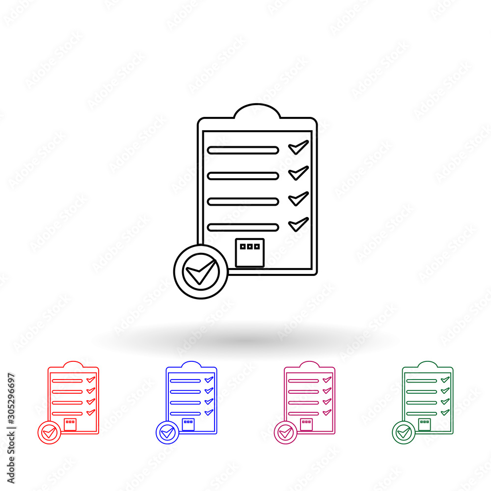 Packing box shipping checklist multi color icon. Simple thin line ...