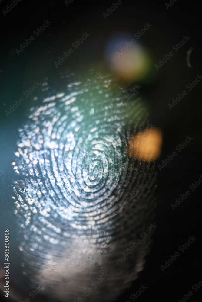 Distinguished fingerprint on a transparent surface Stock Photo | Adobe ...