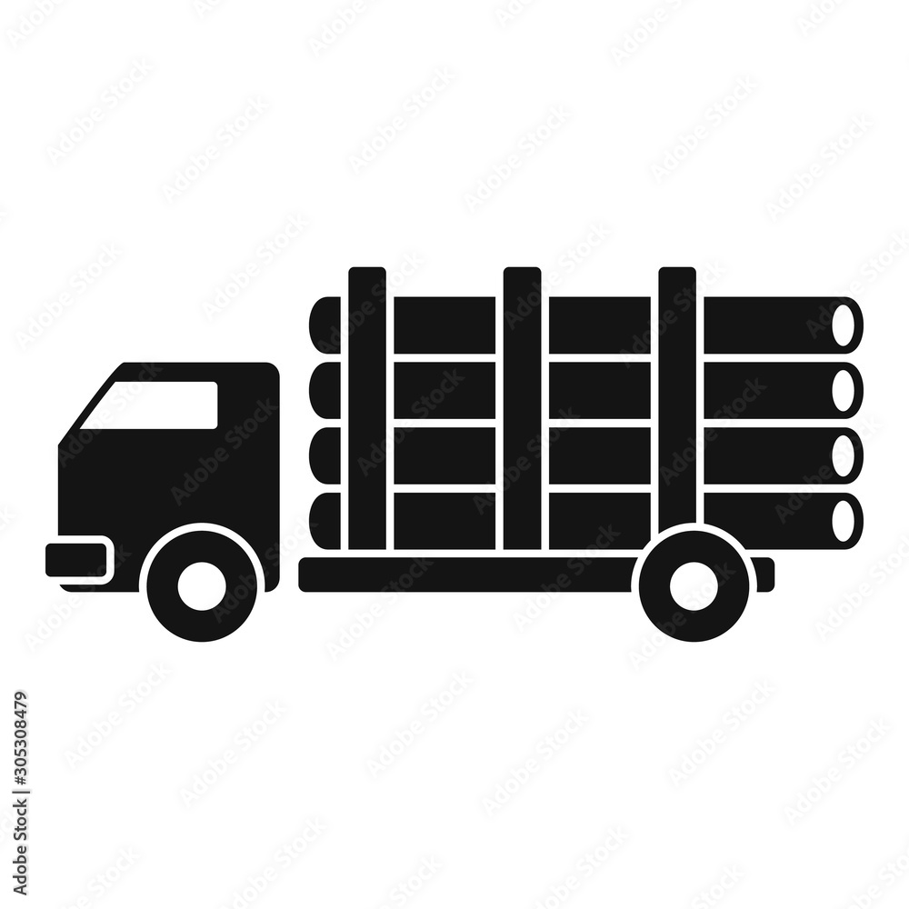 Full wood truck icon. Simple illustration of full wood truck vector ...