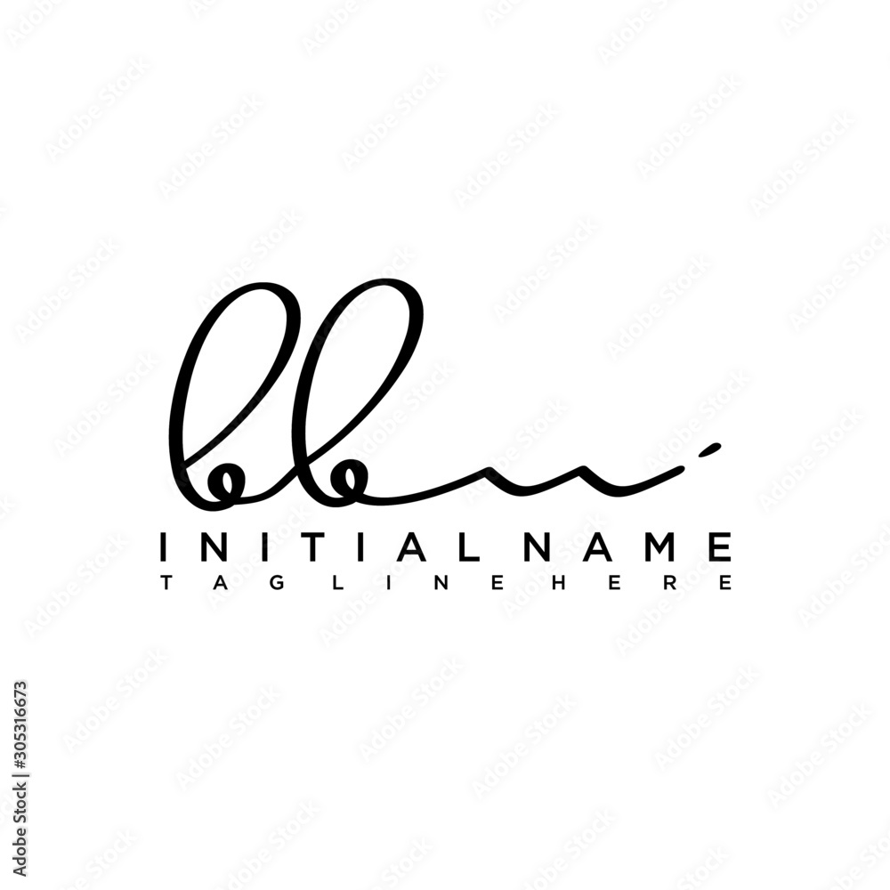 Initial letter BB Signature handwriting Logo Vector Stock Vector ...