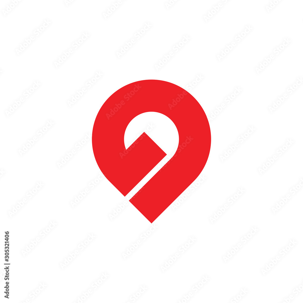 abstract letter d pin location symbol logo vector Stock Vector | Adobe ...