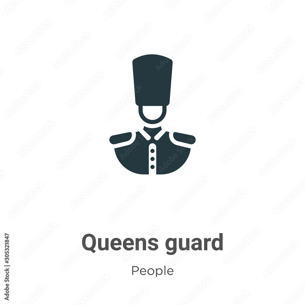 Queens guard vector icon on white background. Flat vector queens guard ...