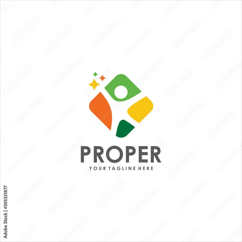 Proper logo concept logo healthy Stock Vector | Adobe Stock