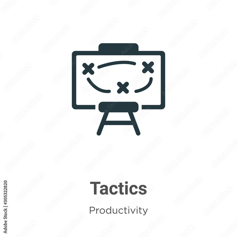 Tactics vector icon on white background. Flat vector tactics icon ...