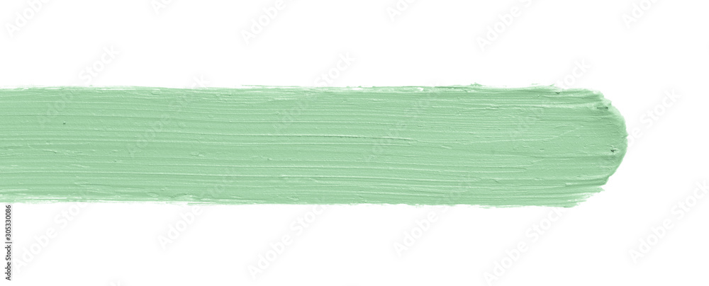 Color corrector stroke isolated on white background. Green color ...