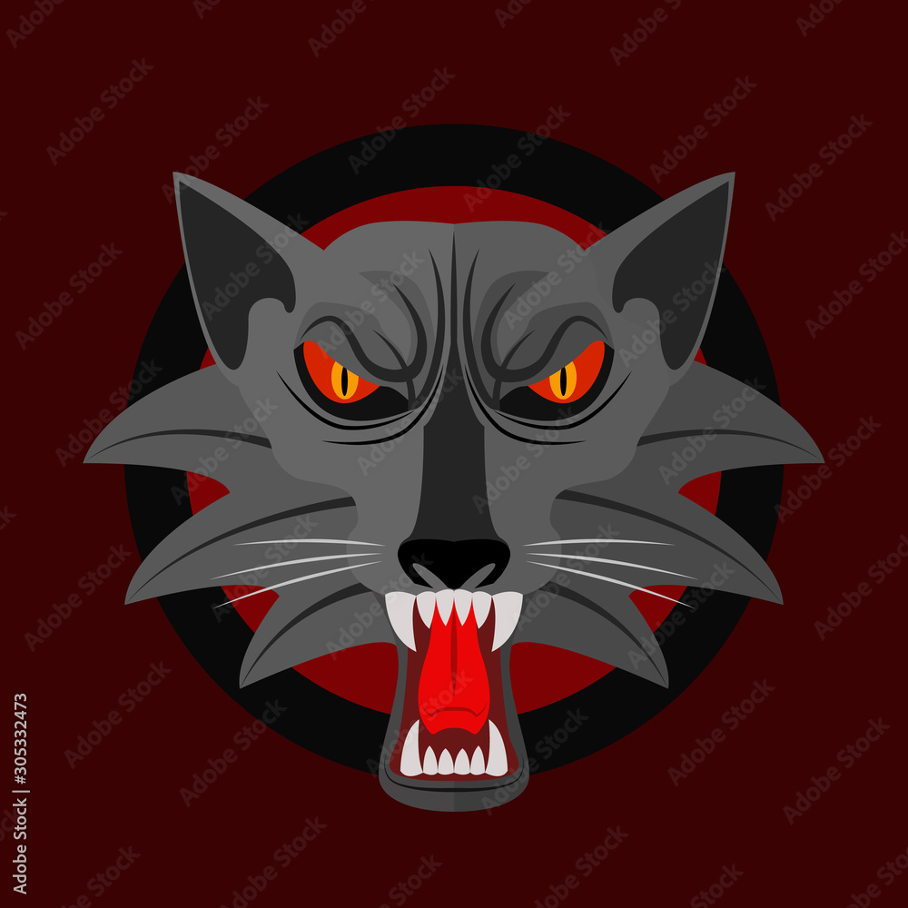 Wolf symbol scary vector illustration Stock Vector | Adobe Stock