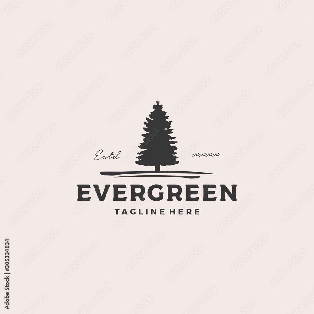 Evergreen logo design vector illustration Stock Vector | Adobe Stock