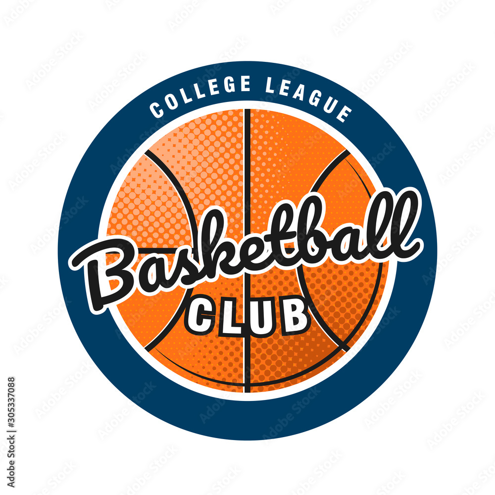Basketball club logo template. Emblem of the basketball team. Vector ...