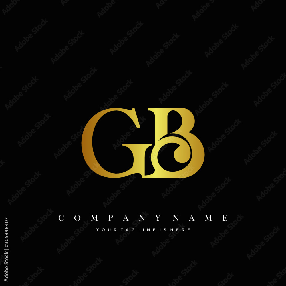 Initial Letter GB Logo Template Design Stock Vector | Adobe Stock