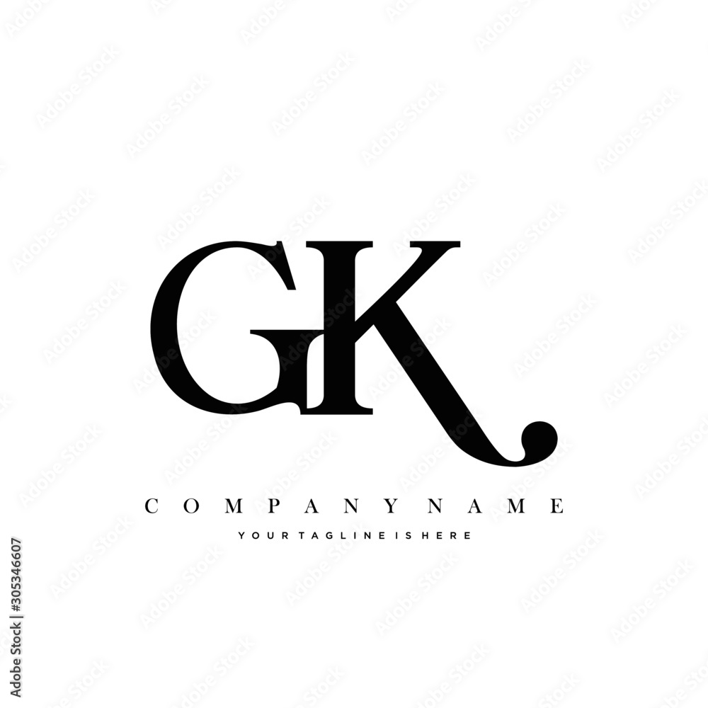 Initial Letter GK Logo Template Design Stock Vector | Adobe Stock