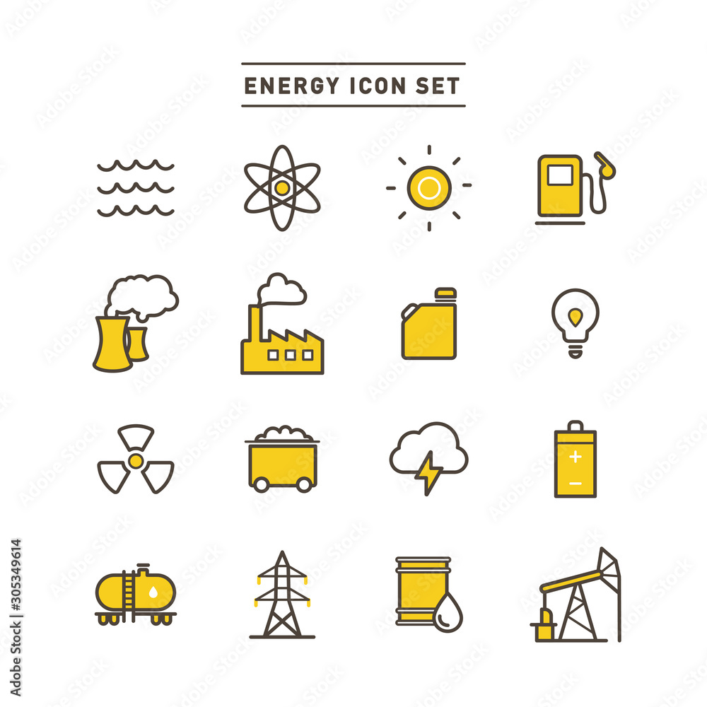 ENERGY ICON SET Stock Vector | Adobe Stock