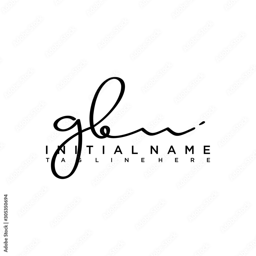 Initial letter GB Signature handwriting Logo Vector Stock Vector ...
