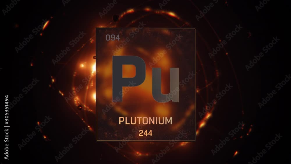 Plutonium as Element 94 of the Periodic Table. Seamlessly looping 3D ...