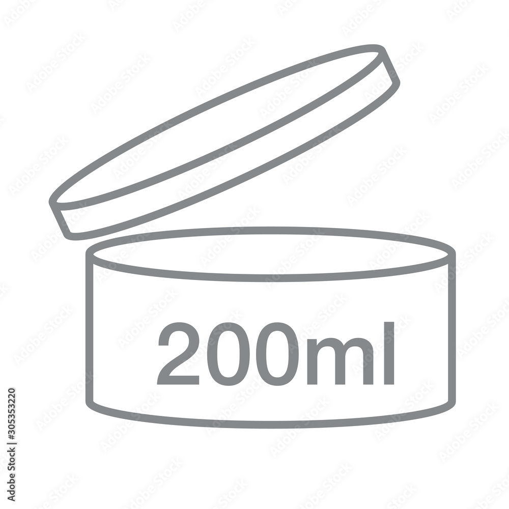 Stockvector Liter l sign (l-mark) estimated volumes 200 milliliters (ml ...