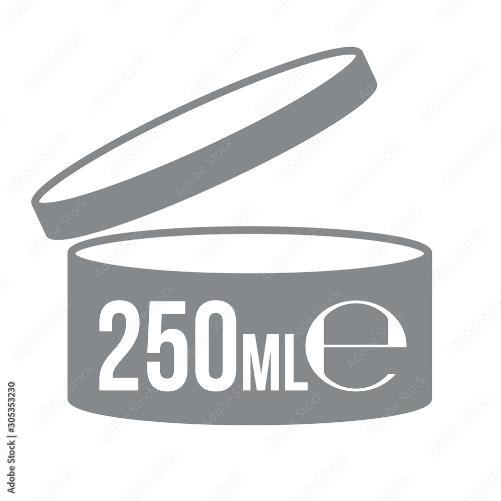 Liter l sign (l-mark) estimated volumes 250 milliliters (ml) Vector ...