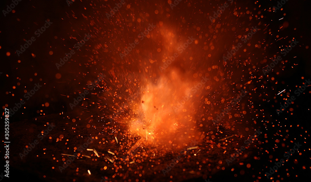 Beautiful Diwali Glowing Firecracker, fire of cracker explosion on ...