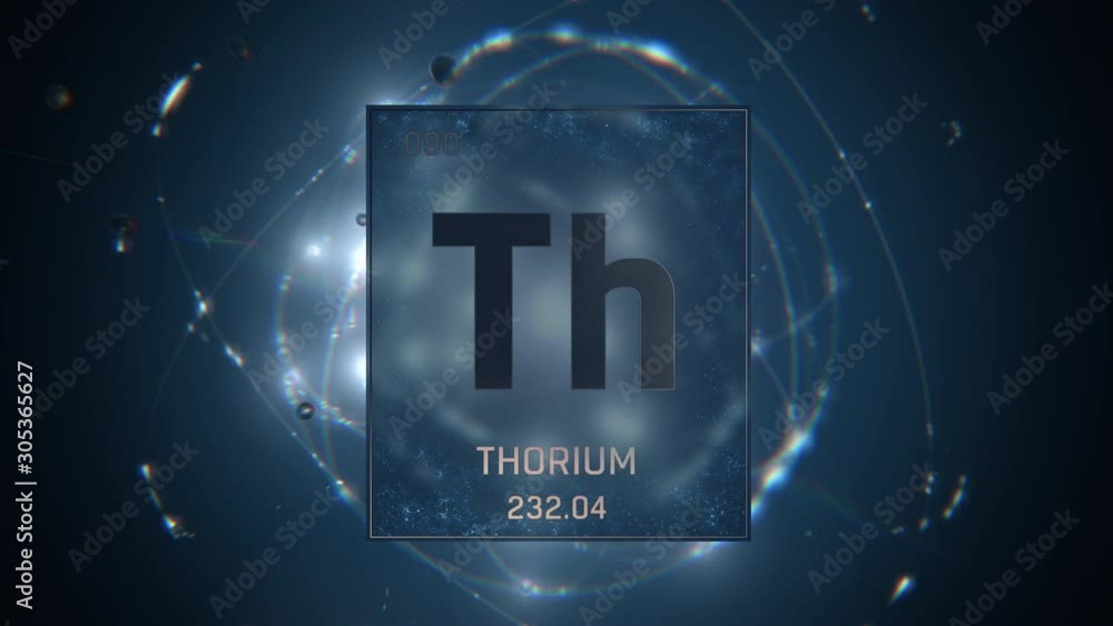 Thorium as Element 90 of the Periodic Table. Seamlessly looping 3D ...
