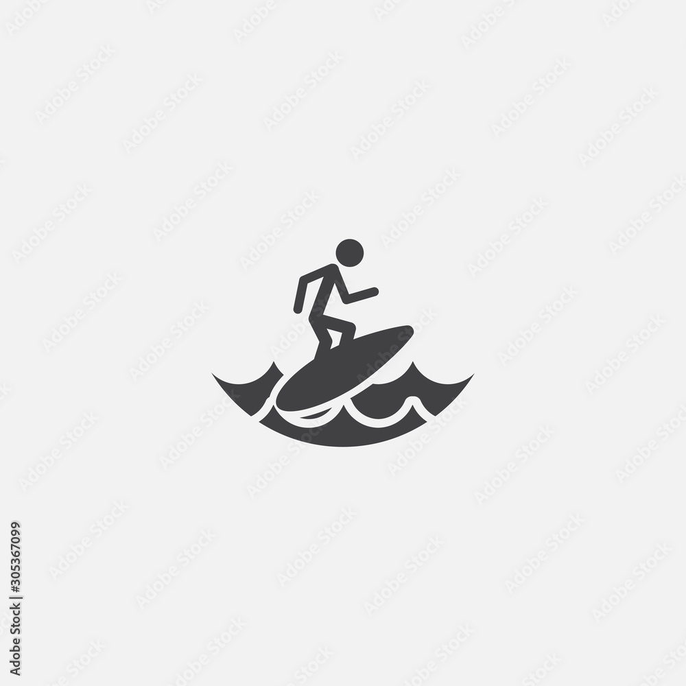 surfer base icon. Simple sign illustration. surfer symbol design from ...