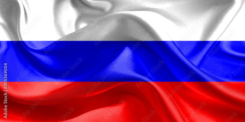 Russia Federation Flag. Waving Rippled Flags. 3D Realistic Background ...