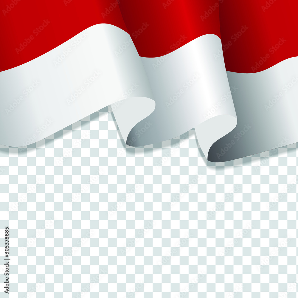 Waving flag of Monaco. illustration of wavy Monaco Flag for National ...