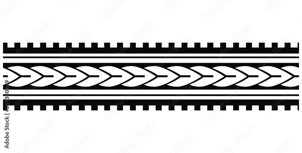 Polynesian tattoo maori border vector Stock Vector | Adobe Stock